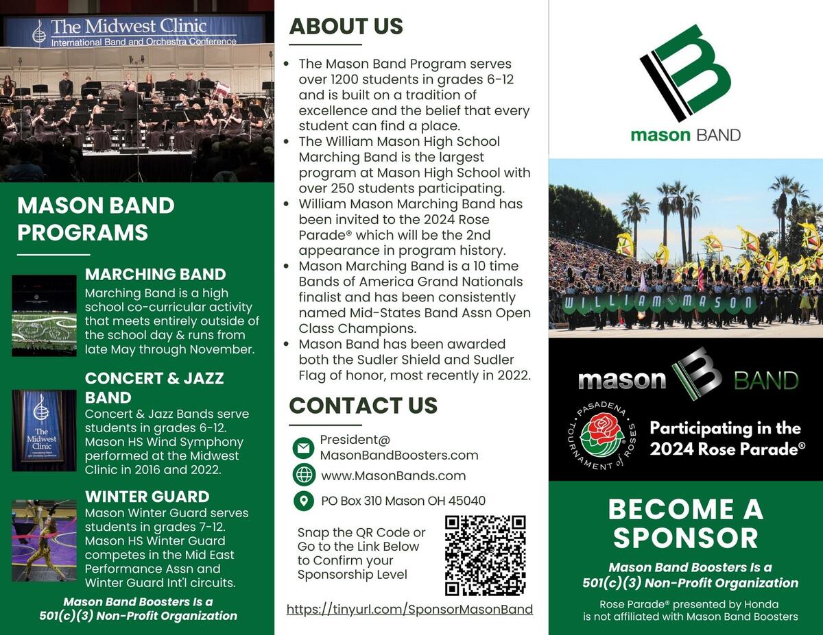 Support Mason Band - Become a Sponsor | Mason Bands